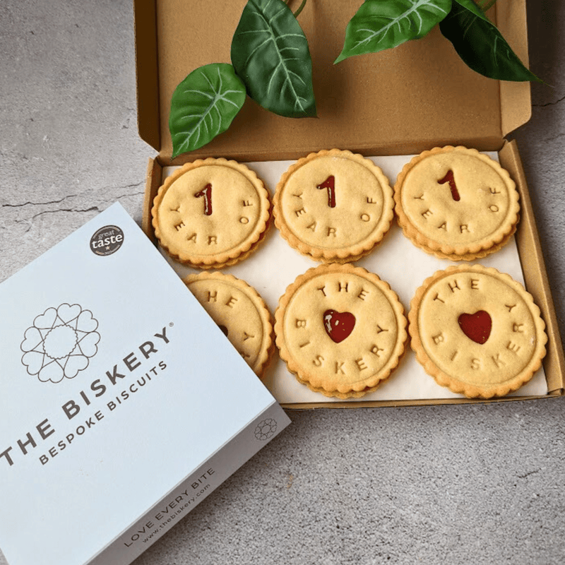 Brand Anniversary Biscuit Box | Bespoke Designs | The Biskery